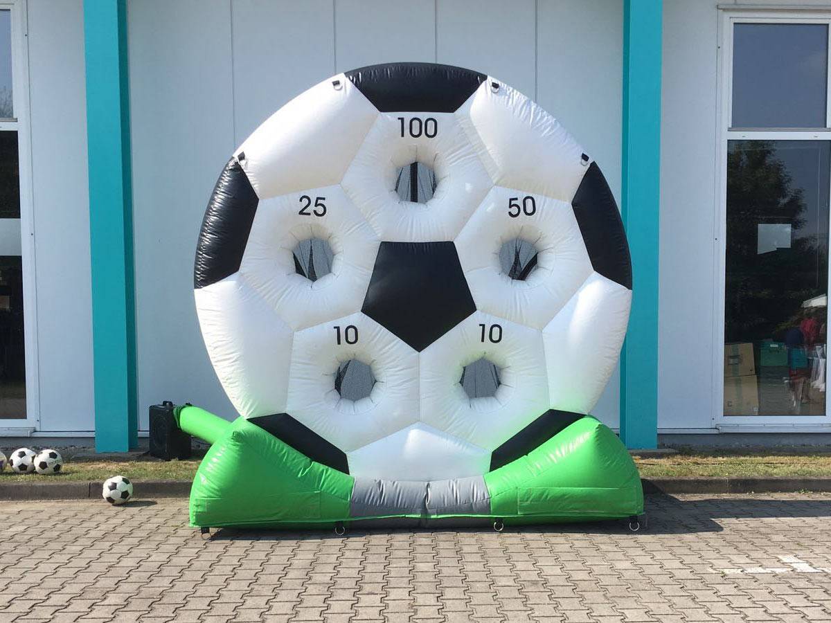 Torwand mieten | runde Torwand mit 5 Löchern | Torwand Verleih